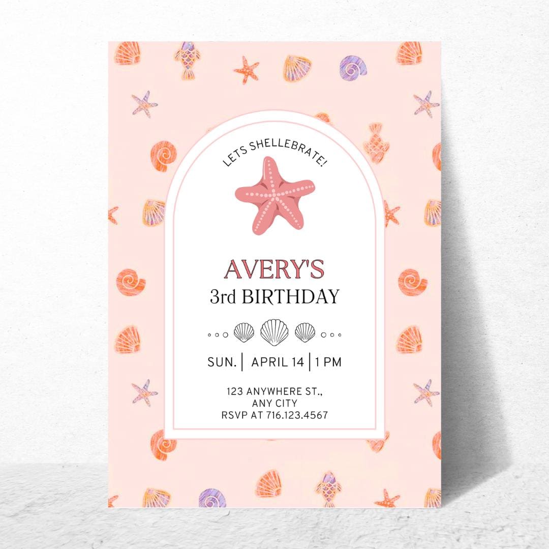 Let's Shellebrate Birthday Invitation - Etsy