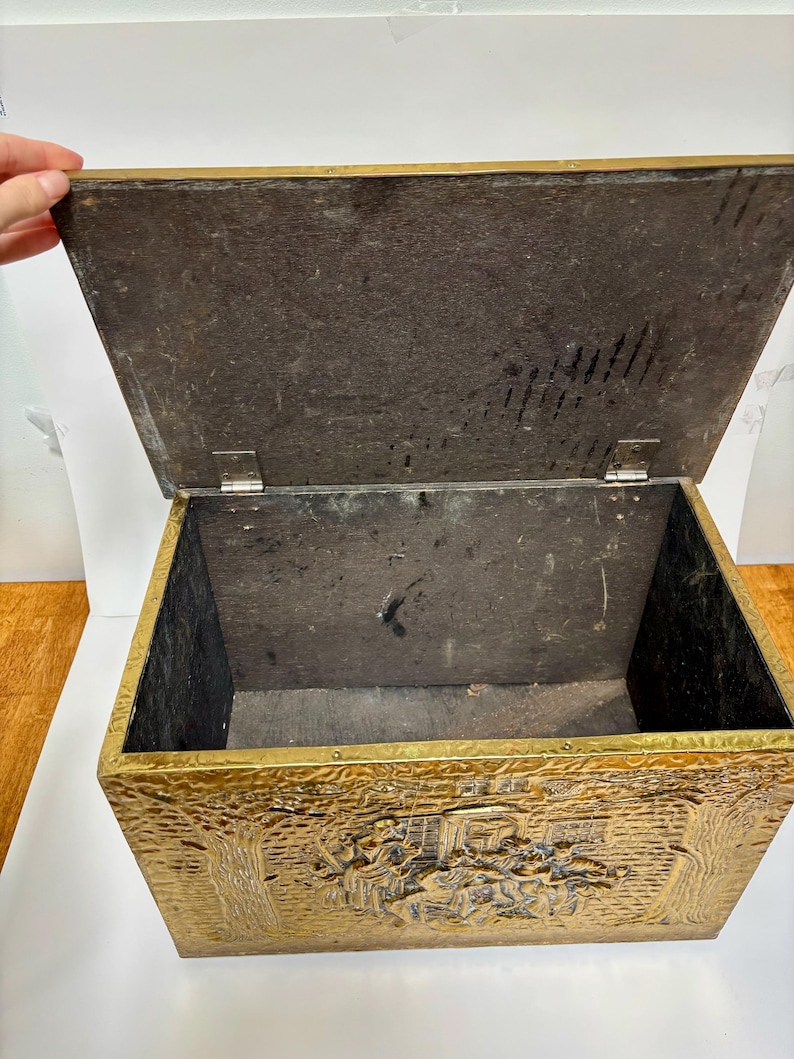 Vintage Ornate Quality Brass Coal Box 11" - Etsy