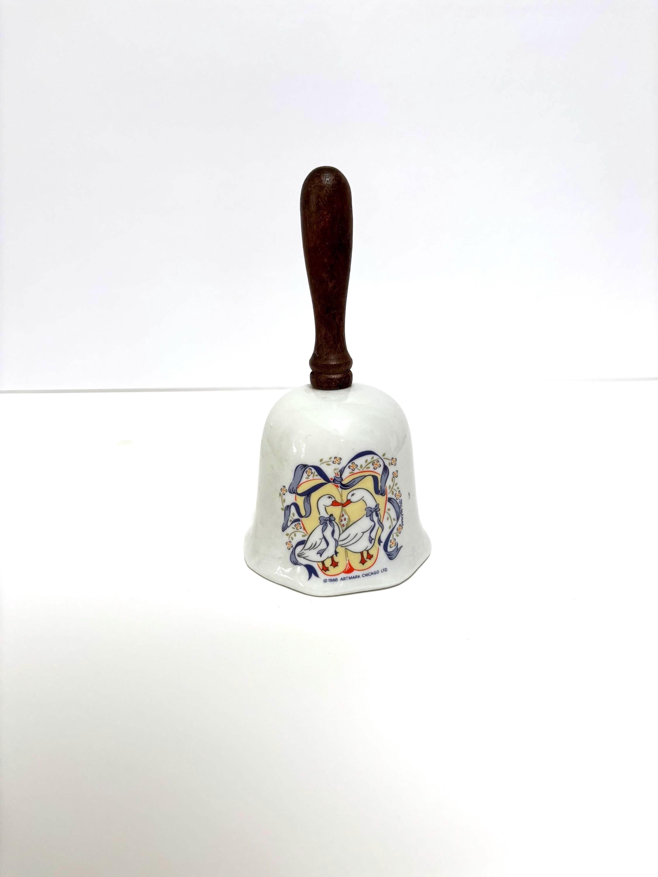 Vintage Dinner Bell, Country Goose Kitchen, Blue Bow, 1988 Artmark ...