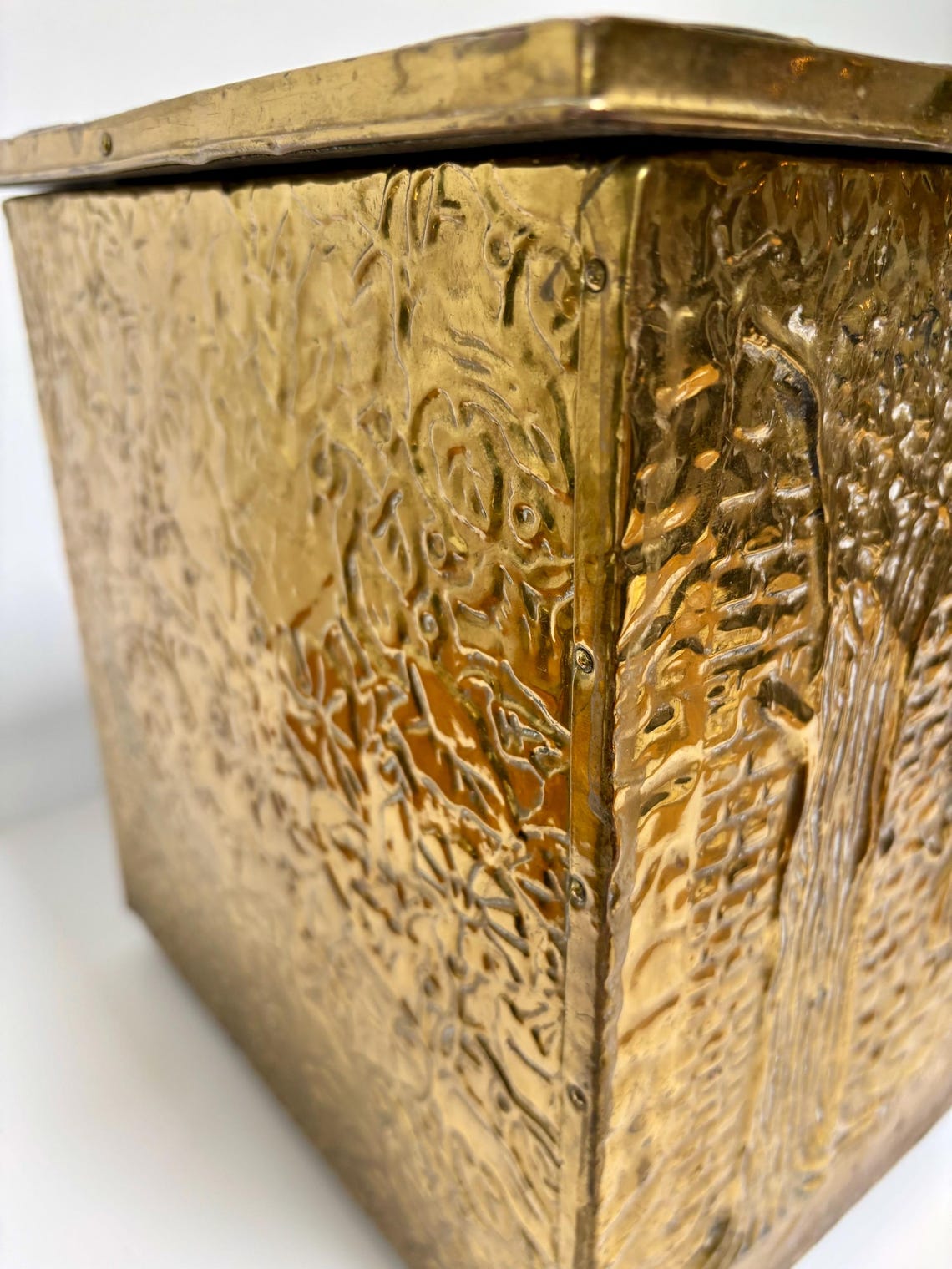 Vintage Ornate Quality Brass Coal Box 11" - Etsy
