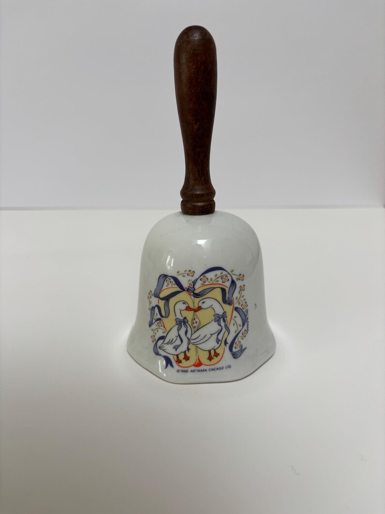 Vintage Dinner Bell, Country Goose Kitchen, Blue Bow, 1988 Artmark ...