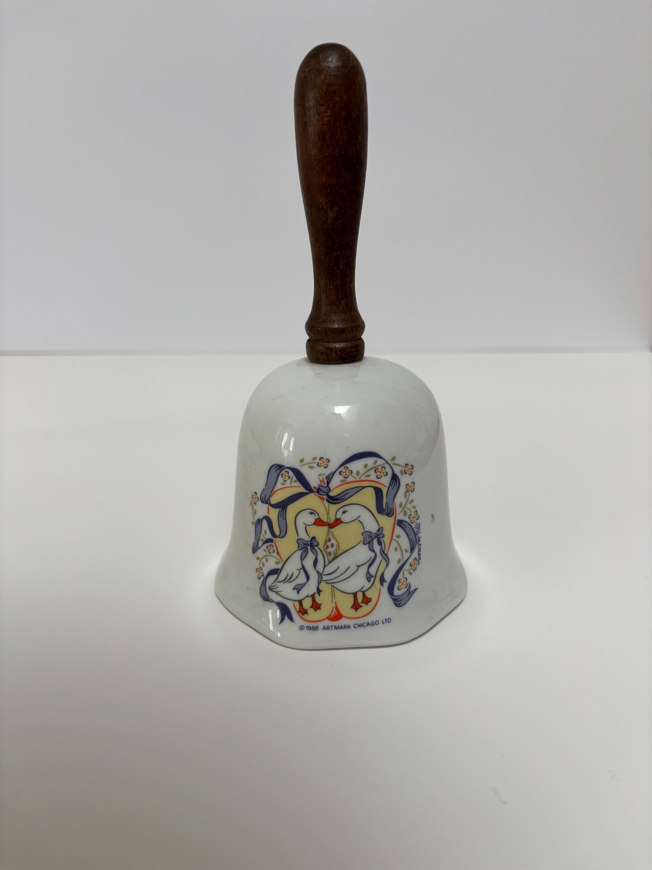 Vintage Dinner Bell, Country Goose Kitchen, Blue Bow, 1988 Artmark ...