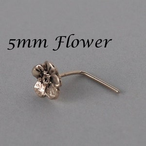 Flower Nose Stud / Nose Piercing Stud / Sterling Silver Screw / Babies ...
