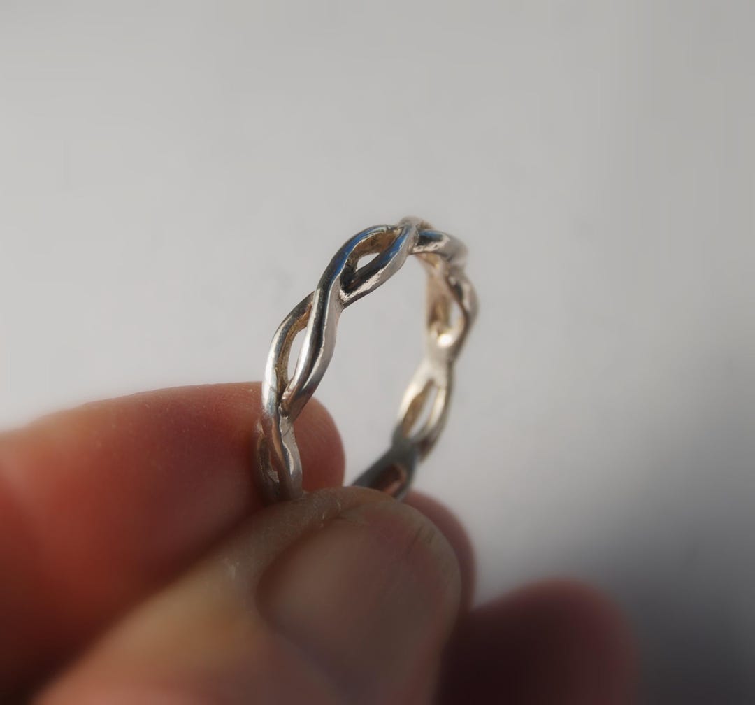 Twisted Rope Band, Silver Mobius Shape Wedding Band, Infinity Ring ...