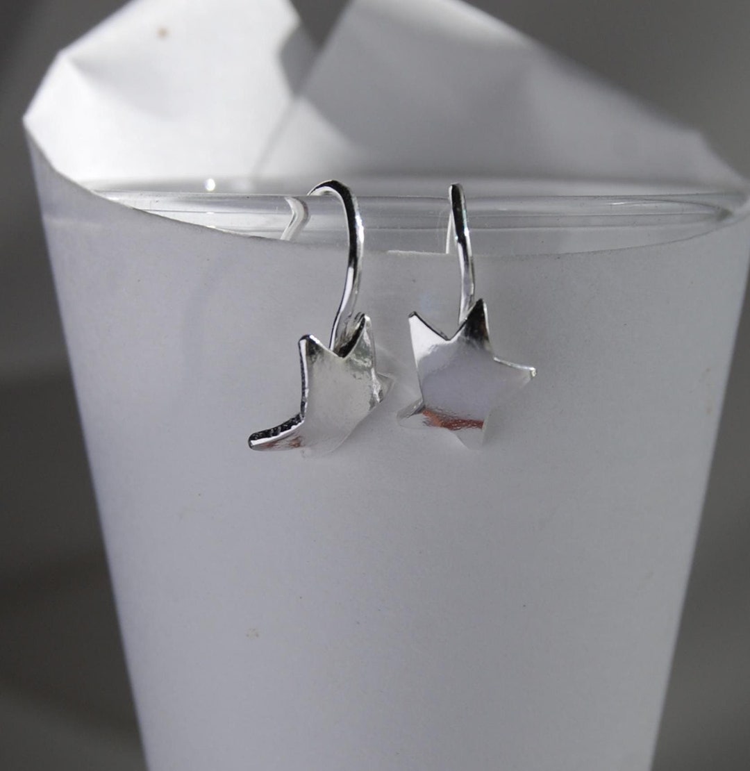 French Wire Star Earrings, Conch Star Cuff, Sterling Silver, 5 Point ...
