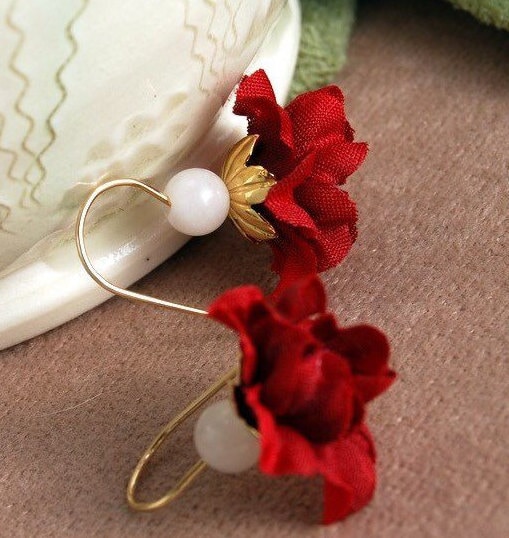 Beaded Silk Earrings - Etsy