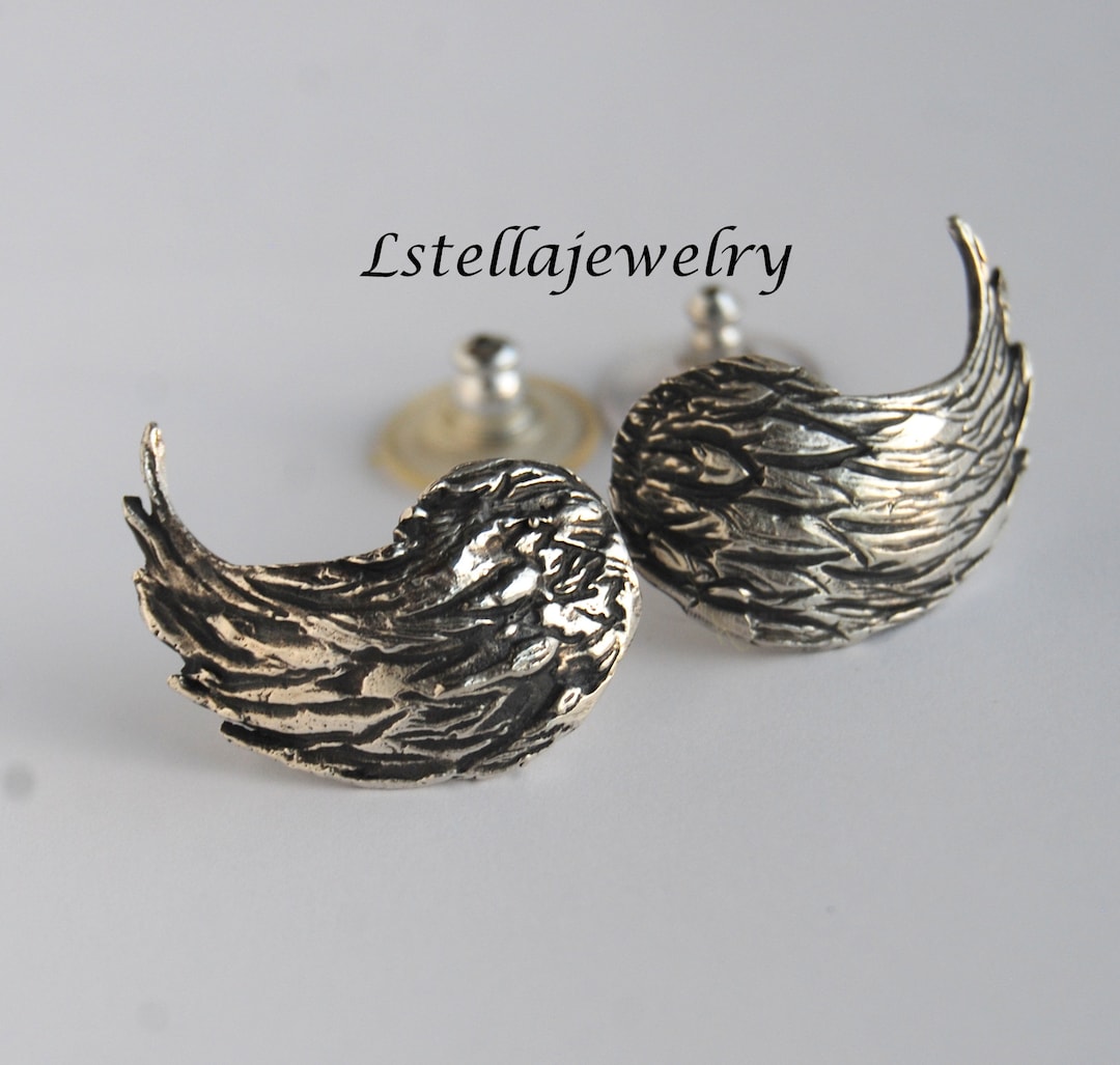 Wing Ear Cuff Cartilage Earrings Rim Pierced Earring Sterling Raven ...