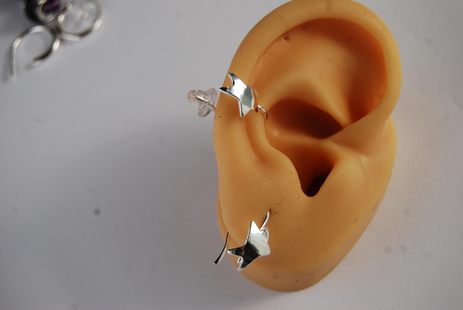 Sterling Silver Star Drop Earrings, French Wire, Conch Jewelry - Etsy