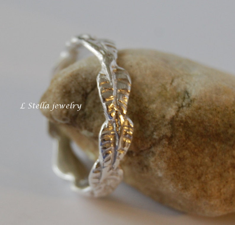 Leaf Pattern Band / 5mm 14K Gold Band / Women's Leaf Band | Etsy