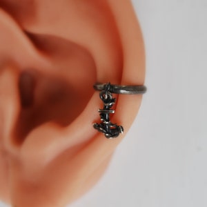 Sailors Anchor Ear Cuff, Blackened Pirate Earring, Non-pierced or ...