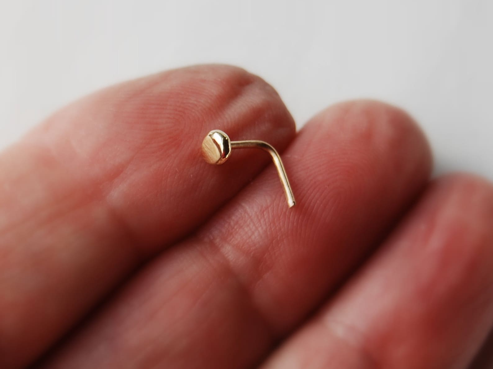 Flat Nose Stud / Gold Nose Stud / 3mm Nose Stud / Gold Tragus | Etsy