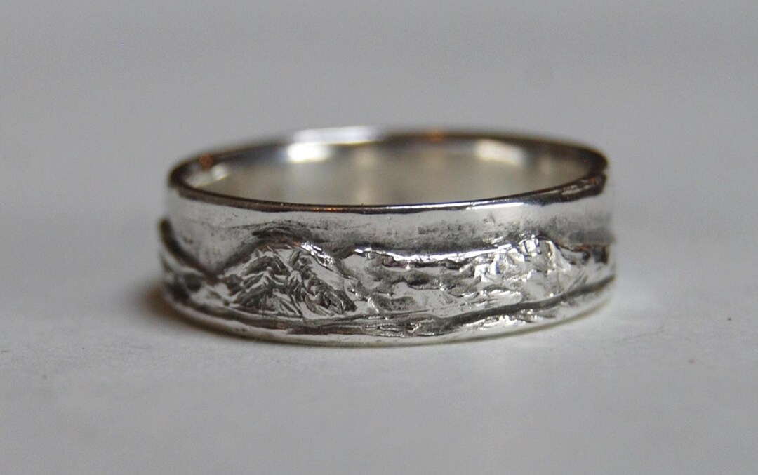 Mountain Band, Sleeping Lady Mt. Range With Tree of Life, Silver ...