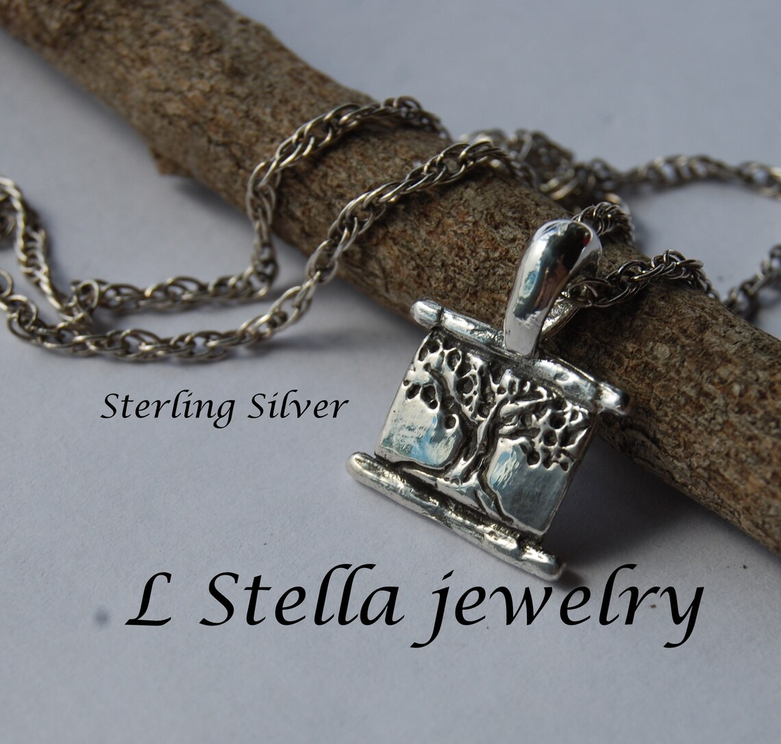 Tree of Life Pendant / Tree Design Necklace / Wood texture | Etsy