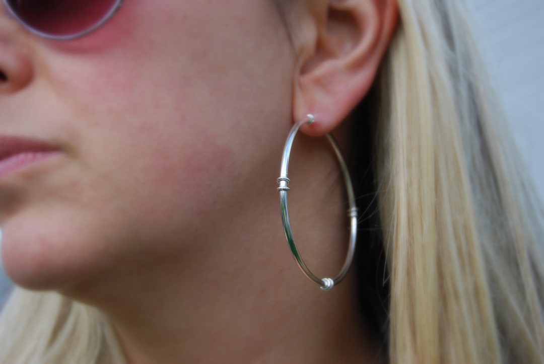 Large Hoop Earrings / Large Hoop Edgy / Really Big Hoops / Double Ring ...