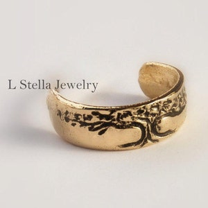 Tree of Life Ear Cuff Gold Non-pierced Cuff, Solid Gold-10k or 14K ...