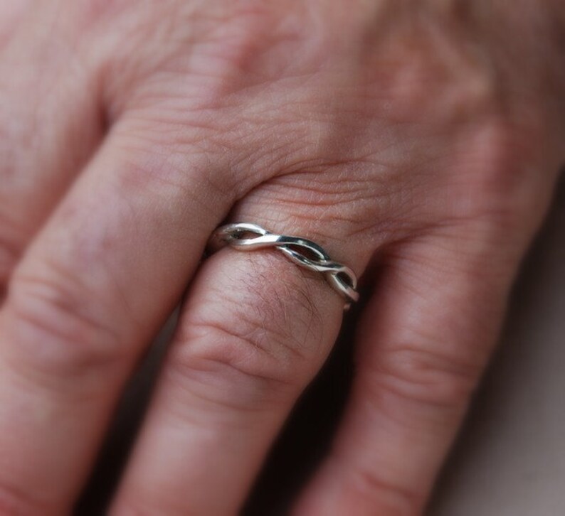 Infinity Rings / Set Two Lives Intertwined / Man's Silver - Etsy