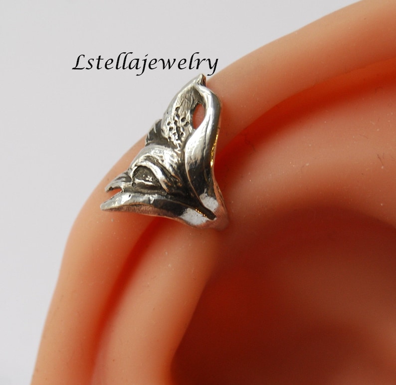 Floral Ear Cuff / Lily Ear Cuff / Pierced Flower Cuff / Non - Etsy Floral Ear Cuff / Lily Ear Cuff / Pierced Flower Cuff / Non - Etsy