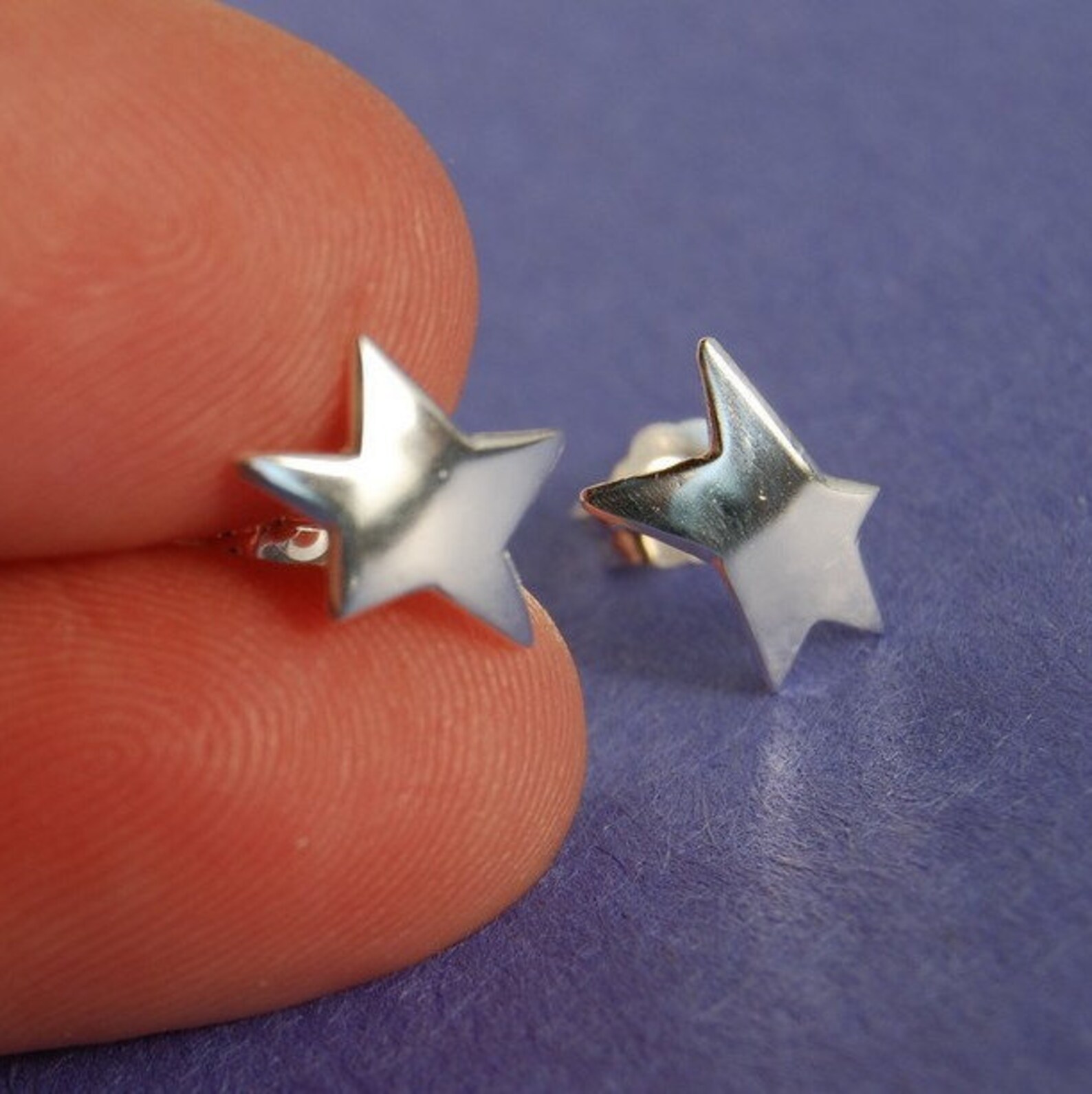 Star Earring Studs 14K Gold, 10K Yellow, Star Earrings, Small Five ...