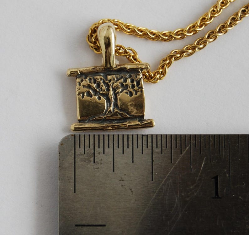 Gold Tree of Life Pendant 14k Tree Design Charm, Square With Heavy Bail ...