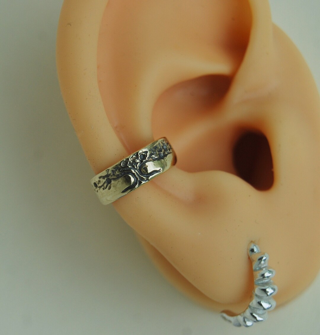 14K Gold Tree of Life Ear Cuff Conch Ear Cuff 14K Gold Tree Conch ...