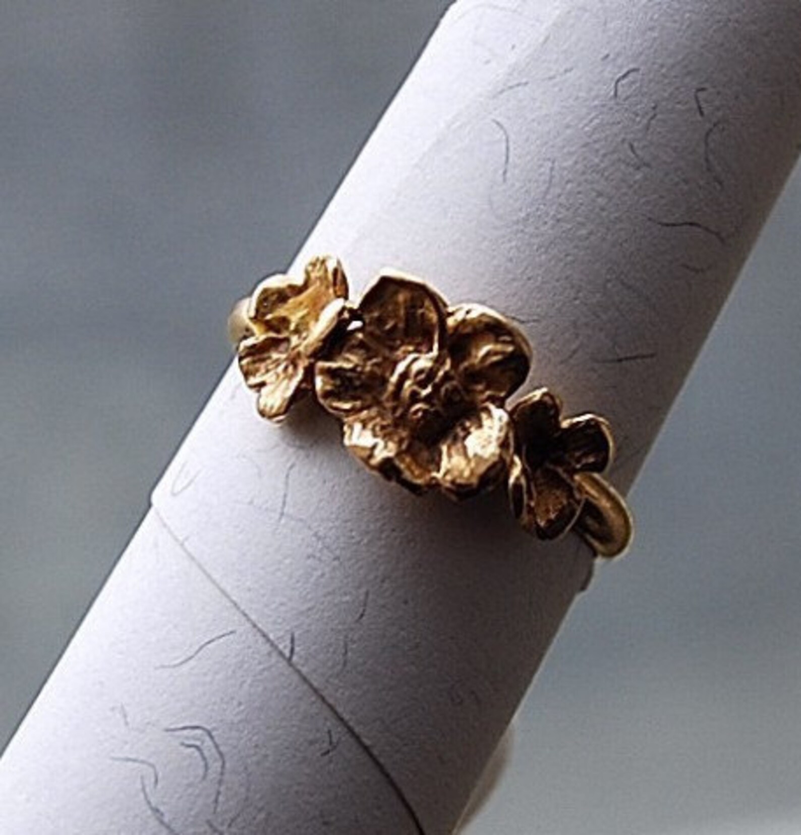 Gold Flower Pinky Ring / 14k Floral Ring / Forget Me Not Ring/ | Etsy