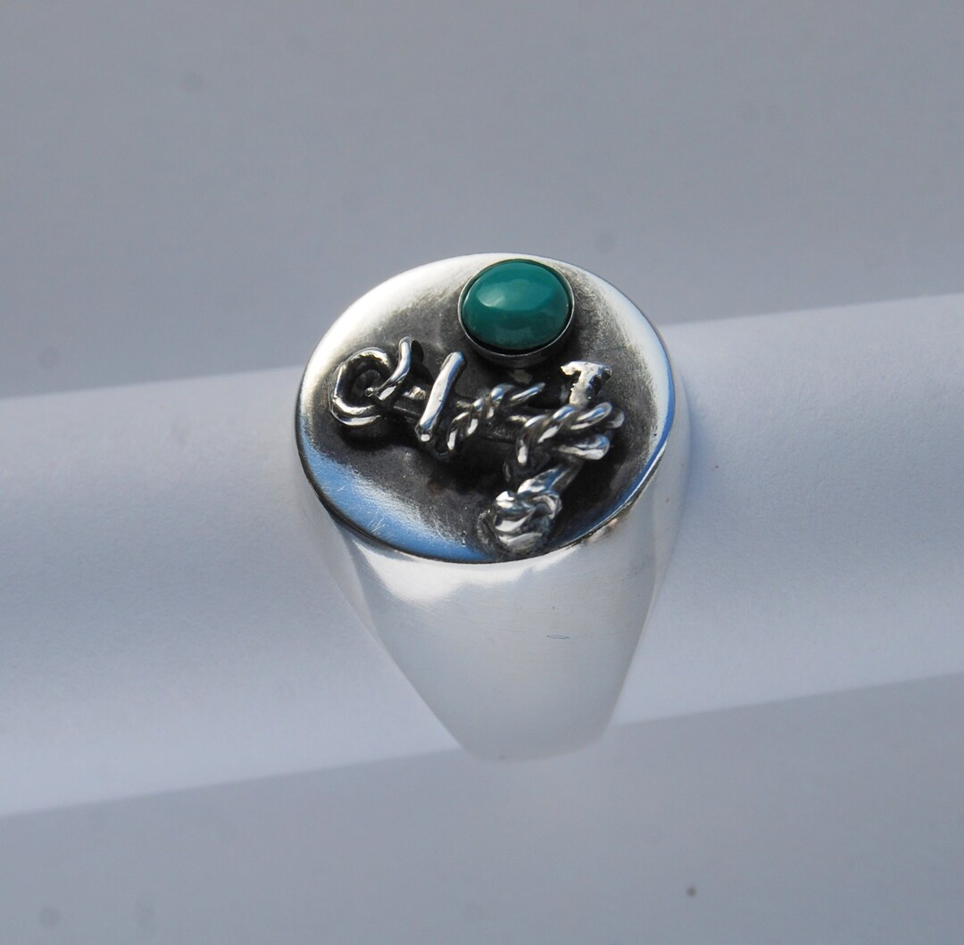 Ships Anchor Ring / Captains Anchor Pendant / Sterling Anchorring ...