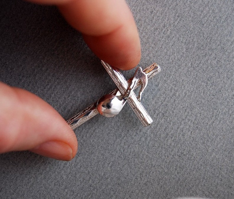 Silver Cross Pendant / Musical Note With Cross / Sterling Rope | Etsy