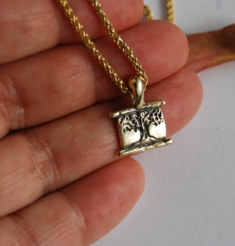 Gold Tree of Life Pendant 14k Tree Design Charm, Square With Heavy Bail ...