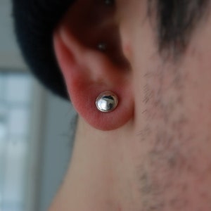 2 Gauge Ear Plug 2 Gauge Silver Sterling Ear Plugs Closed on One Side ...