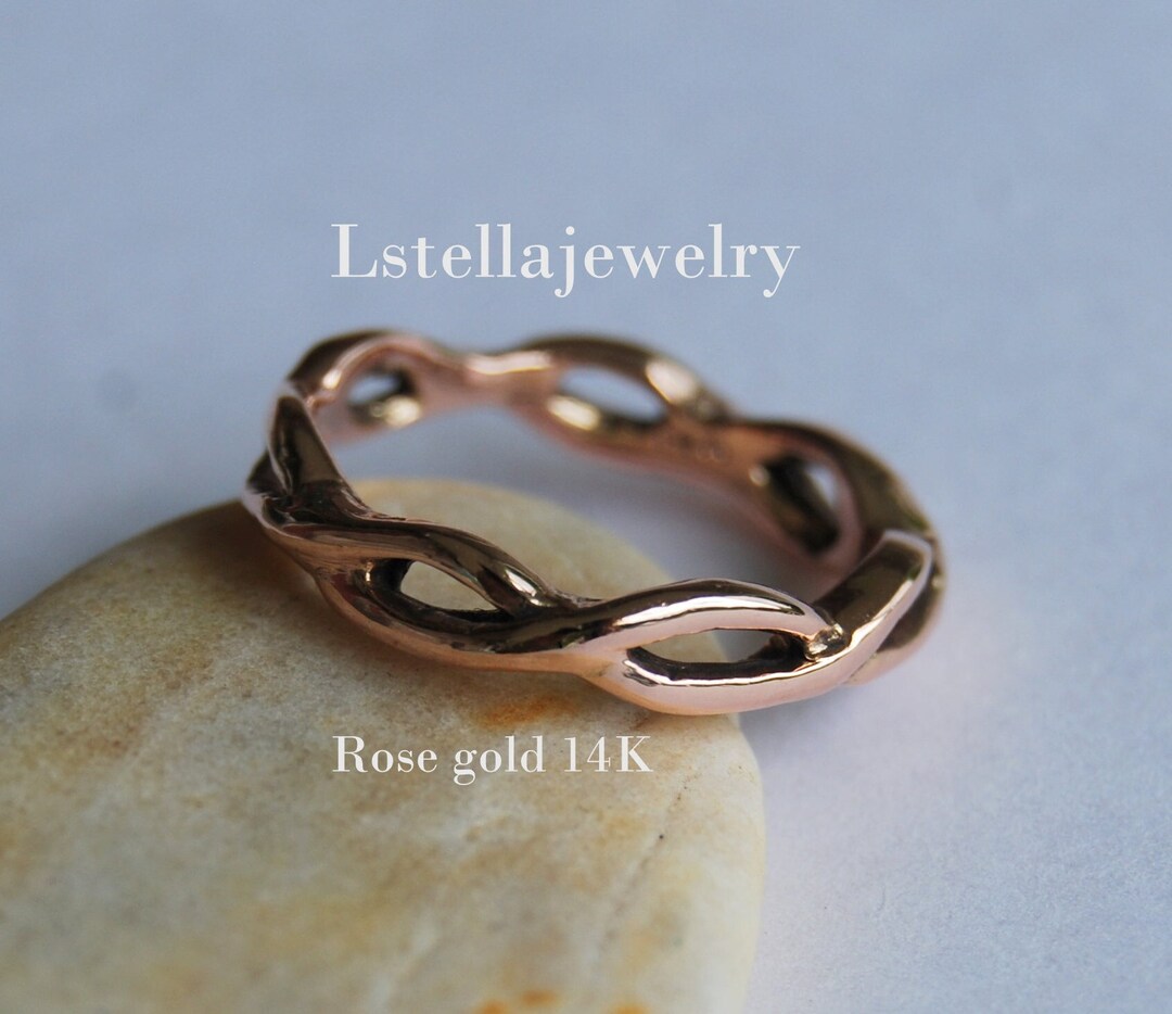 Infinity Wedding Band / Wedding Band Mans / Twisted Rope 14K / White ...