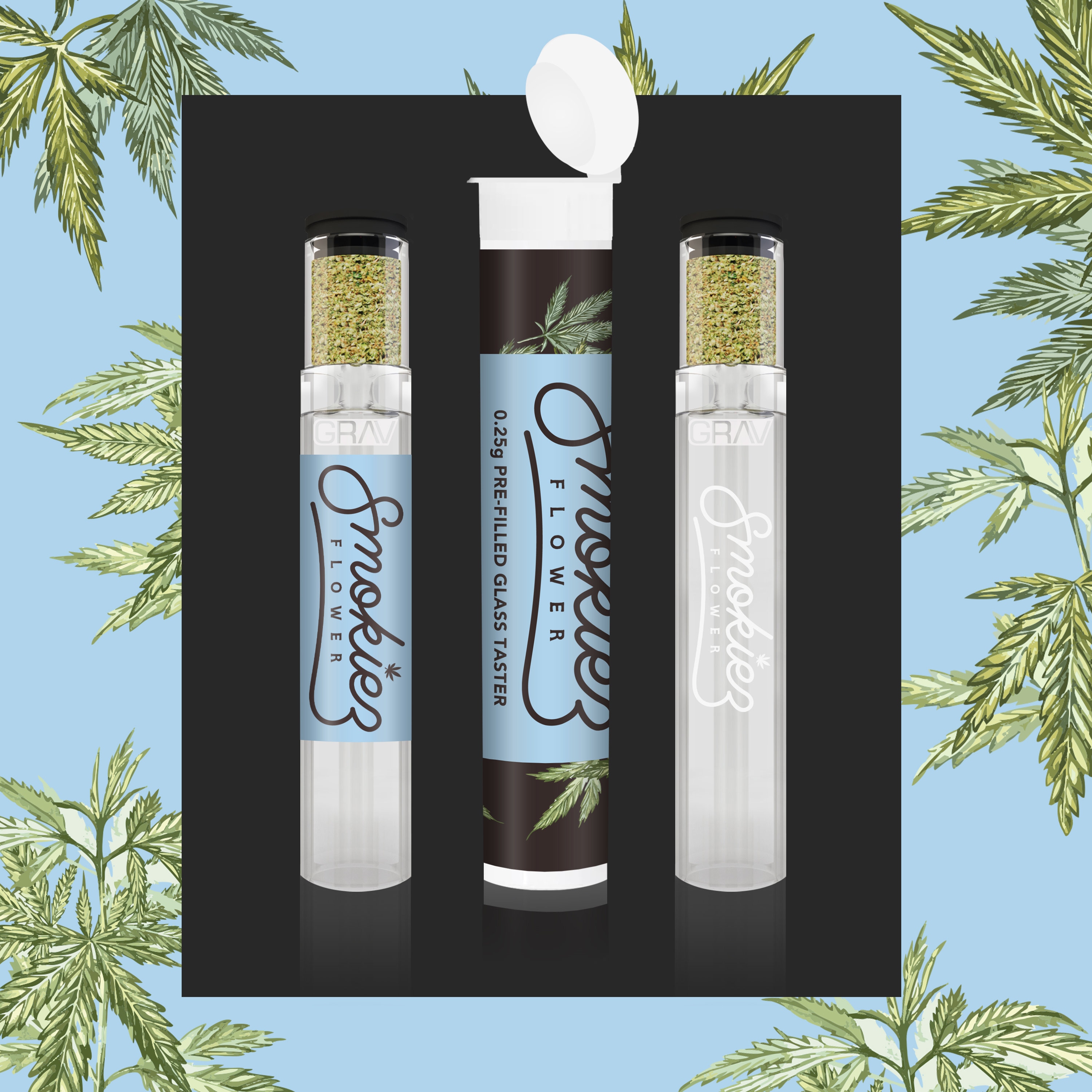 GRAV (5 Pack) Custom Tasters - Handmade Glass W/ Laser Etched Designs ...