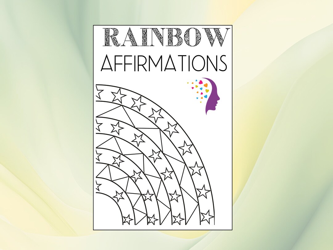 Rainbow Positive Affirmations Printable Mindfulness Coloring Book 10 ...