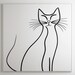 Cute Tabby Cat Design With a Single Line Drawing on White Background ...