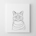 Cute Tabby Cat Design With a Single Line Drawing on White Background ...