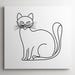 Cute Tabby Cat Design With a Single Line Drawing on White Background ...