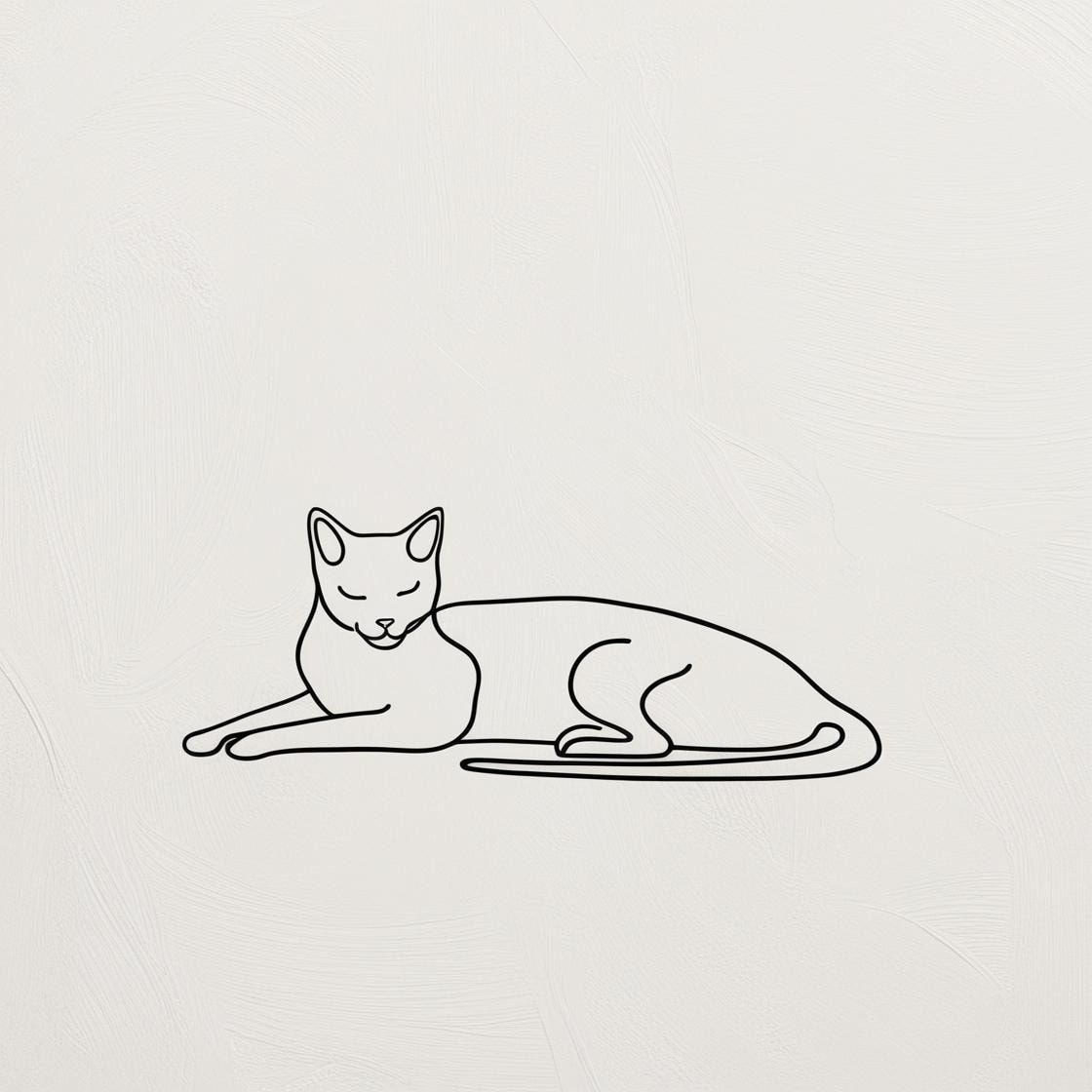 Cute Tabby Cat Design With a Single Line Drawing on White Background ...