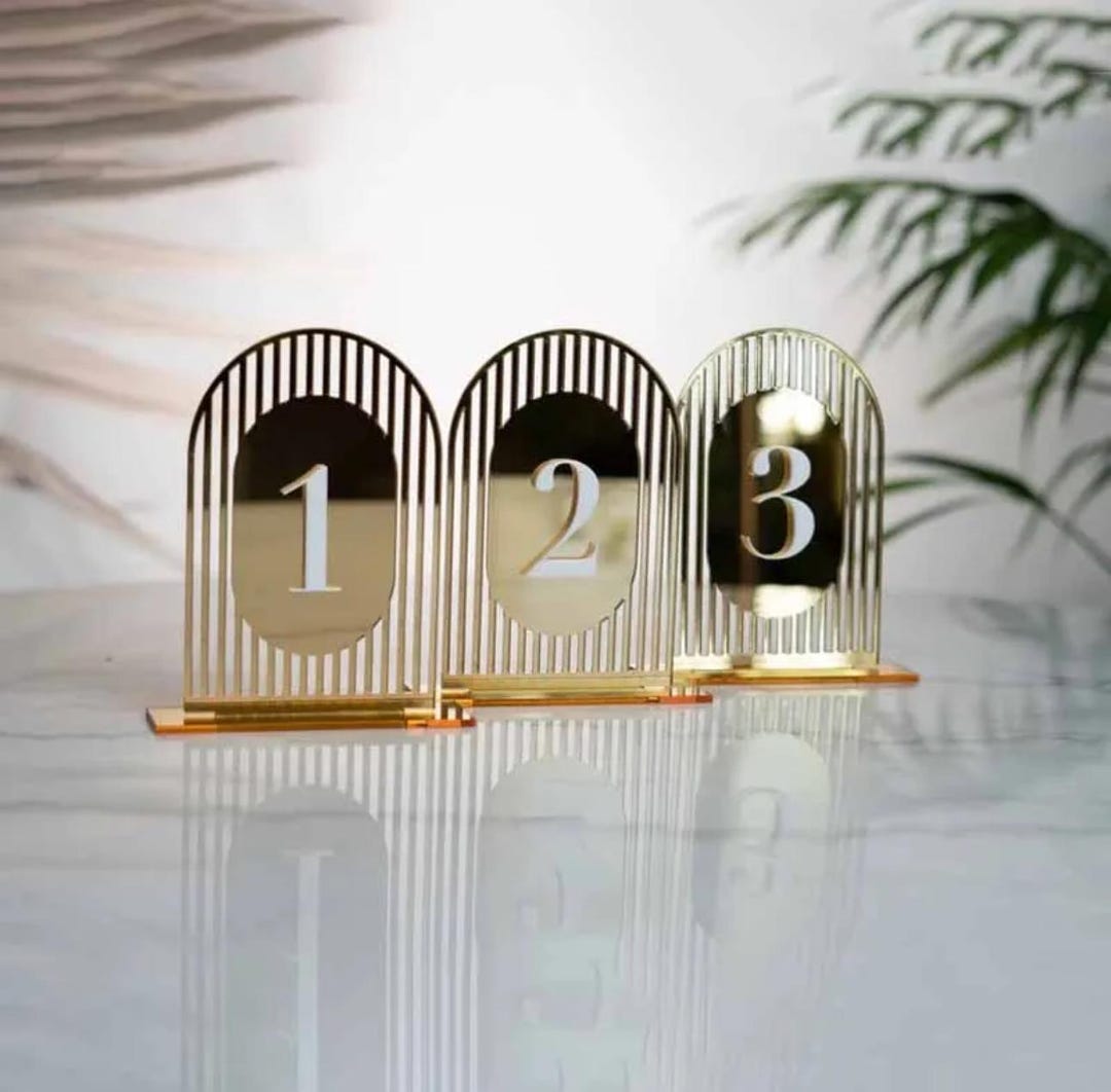 Table Numbers, Wedding Table Numbers, Arch Frosted Acrylic Table ...