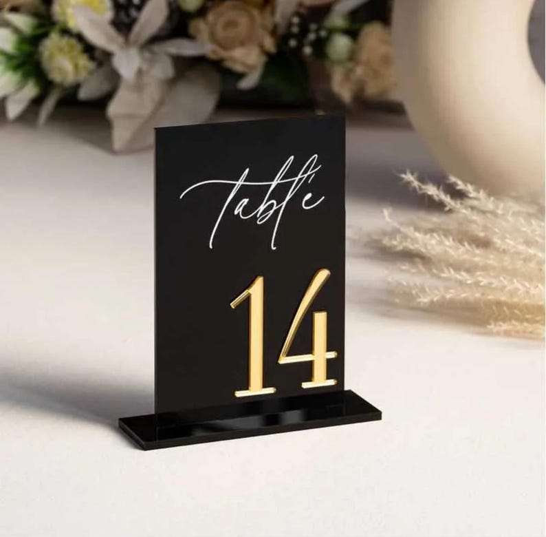 Modern Acrylic Table Numbers Clear Wedding Table Decor Personalized ...