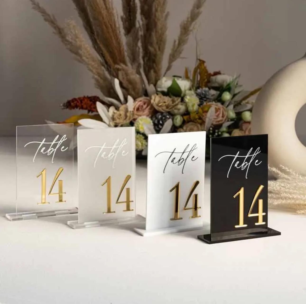 Modern Acrylic Table Numbers Clear Wedding Table Decor Personalized ...