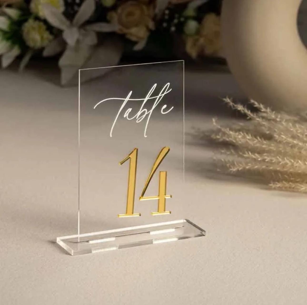 Modern Acrylic Table Numbers Clear Wedding Table Decor Personalized ...
