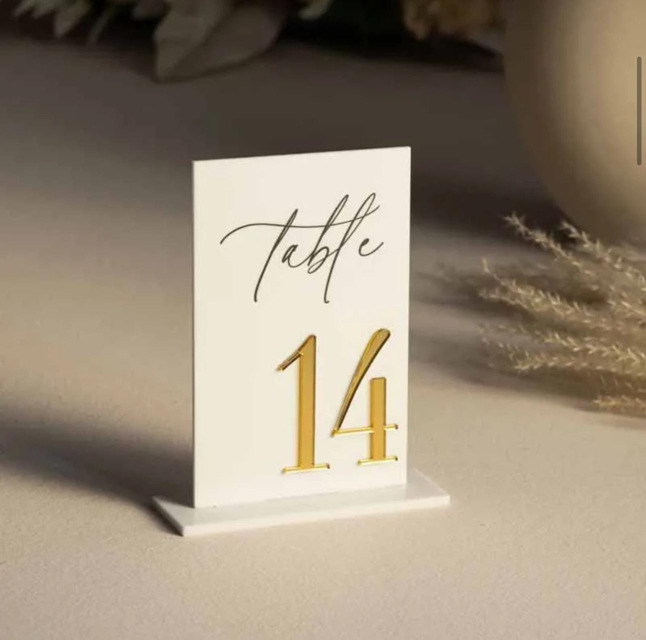 Modern Acrylic Table Numbers Clear Wedding Table Decor Personalized ...