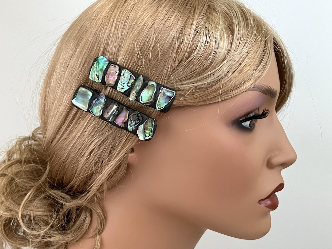 Set of Two Abalone Hair Clips, Paua Shell Hair Clips, Mermaid Hair ...