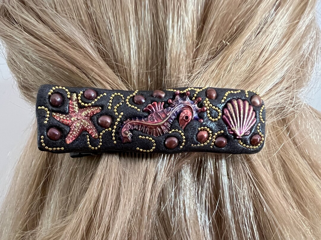 Seahorse Hair Clip, Starfish Hair Grip, Beach Theme Hair Accessory ...