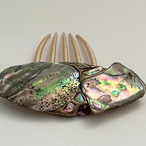 Abalone Hair Comb, Paua Shell Hair Decorative Comb, Seashell Barette ...
