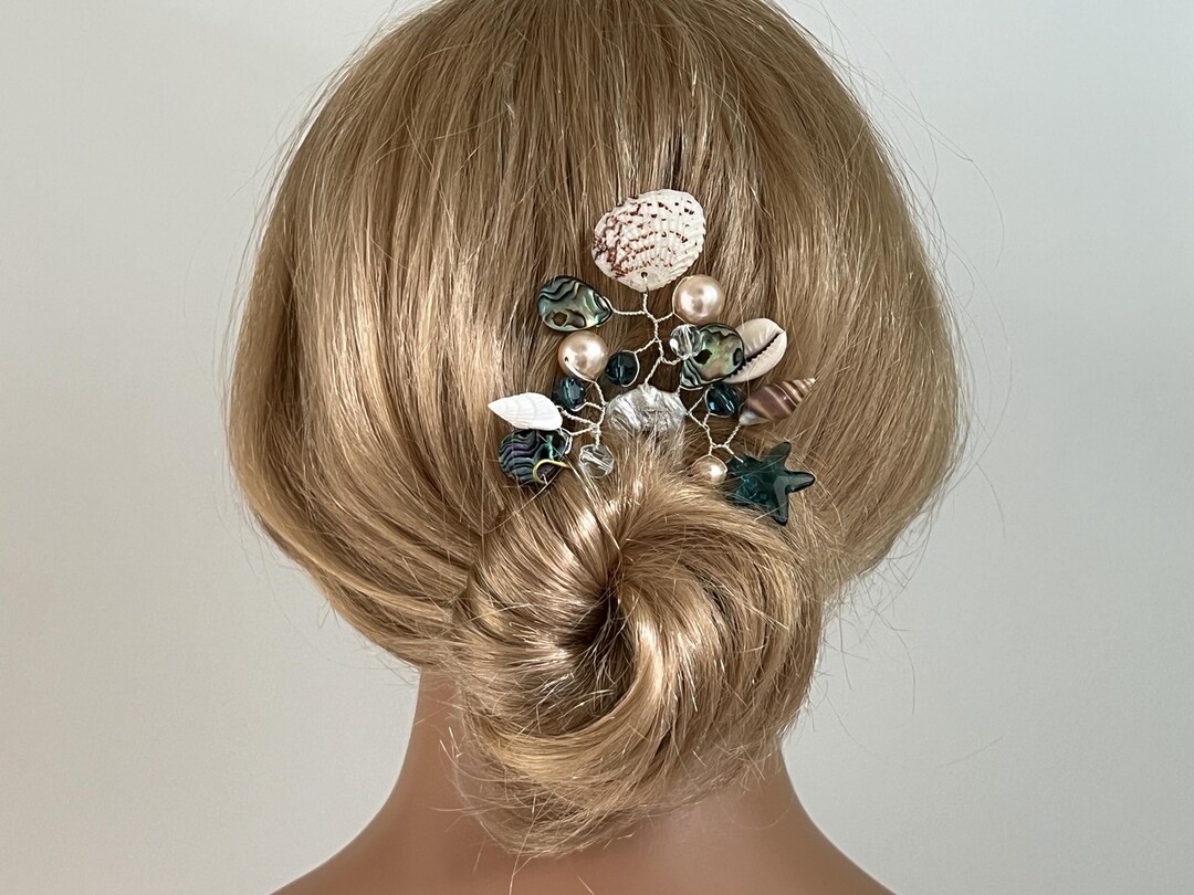 Seashell Hair Fork, Paua Abalone Hair Decorative Comb, Pearl & Shell ...