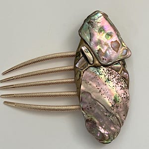 Abalone Hair Comb, Paua Shell Hair Decorative Comb, Seashell Barette ...
