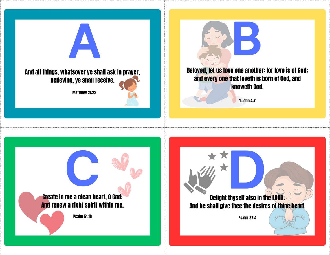 DIGITAL ABC Bible Memory Card |study Bible Scripture |educational ...