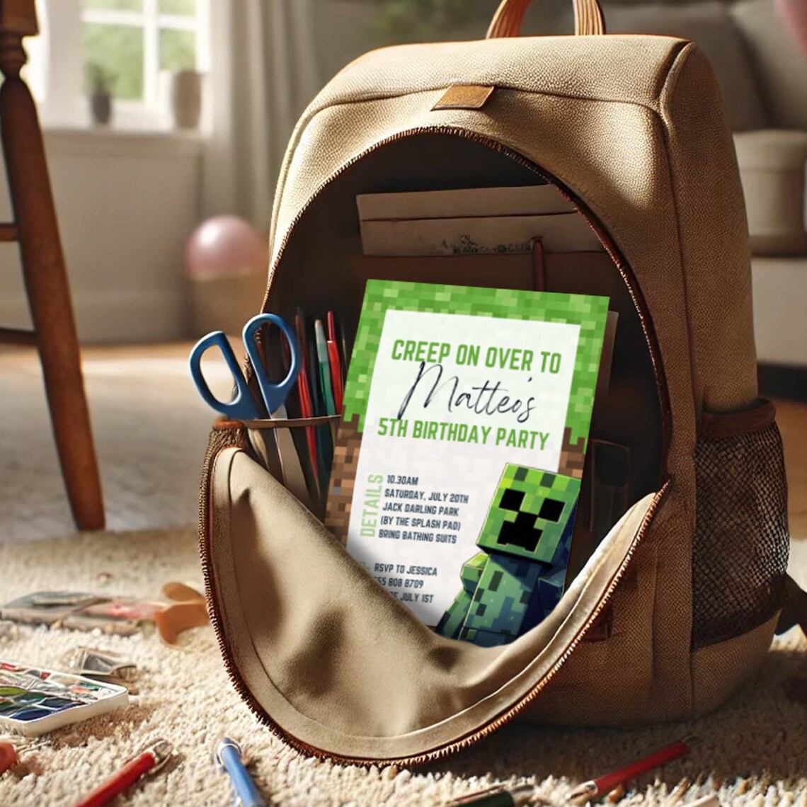 Minecraft Party Editable Invitation, Minecraft Birthday Party Evite ...