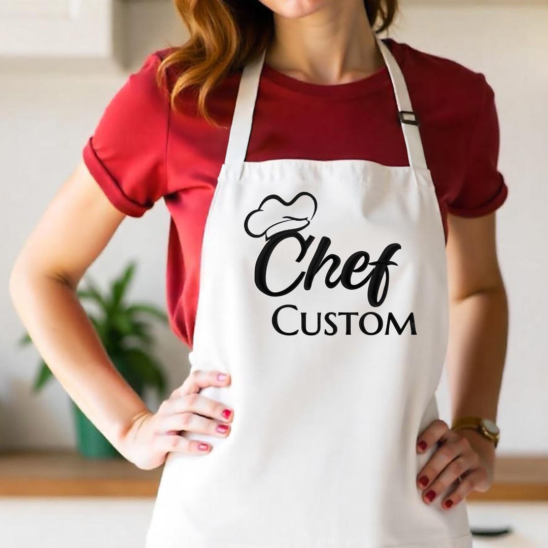 Custom Embroidery Apron, Embroidery Name Apron, Personalized Chef Apron ...