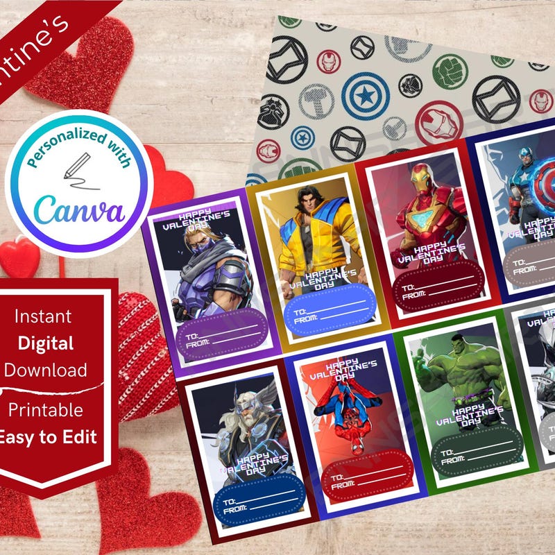 Superhero Valentine - Etsy